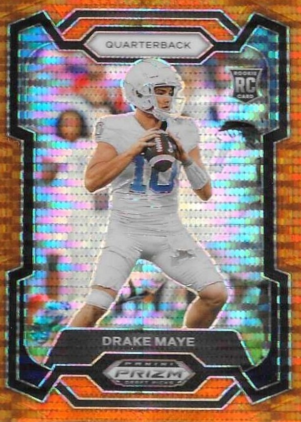 Drake Maye 2024 Prizm Draft Picks #103 Orange Pulsar /49 Price Guide ...