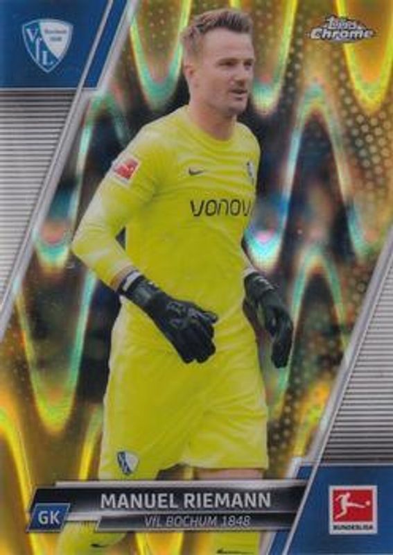 Manuel Riemann 2021 Topps Chrome Bundesliga #26 Gold RayWave Refractor ...