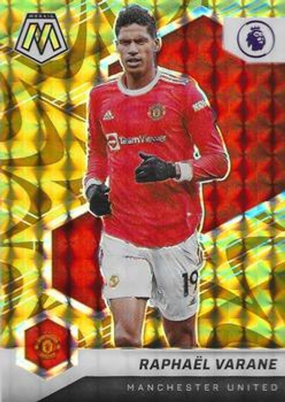 Raphael Varane 2021 Mosaic Premier League #150 Reactive Gold Price ...