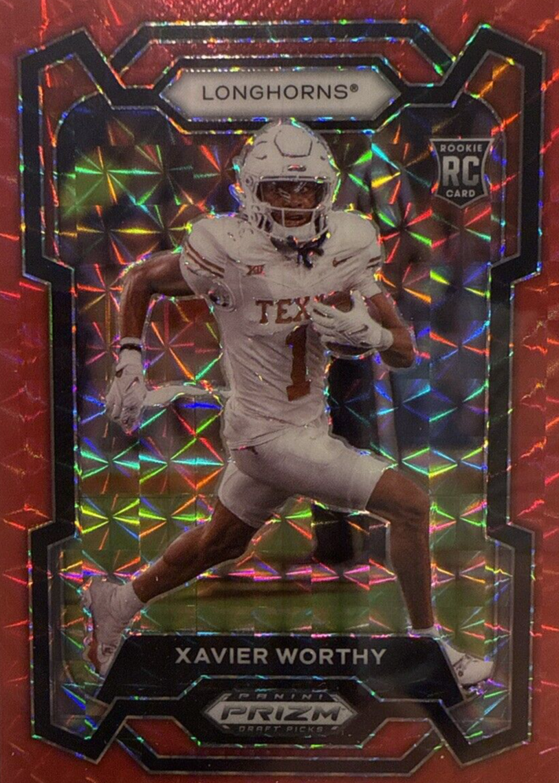Xavier Worthy 2024 Prizm Draft Picks #153 Red Finite /125 Price Guide ...