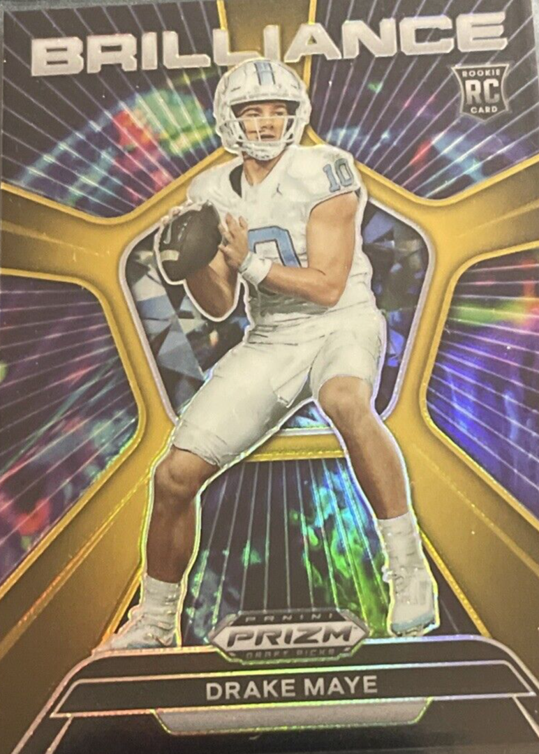 Drake Maye 2024 Prizm Draft Picks #BR-DM Brilliance - Gold /10 Price ...