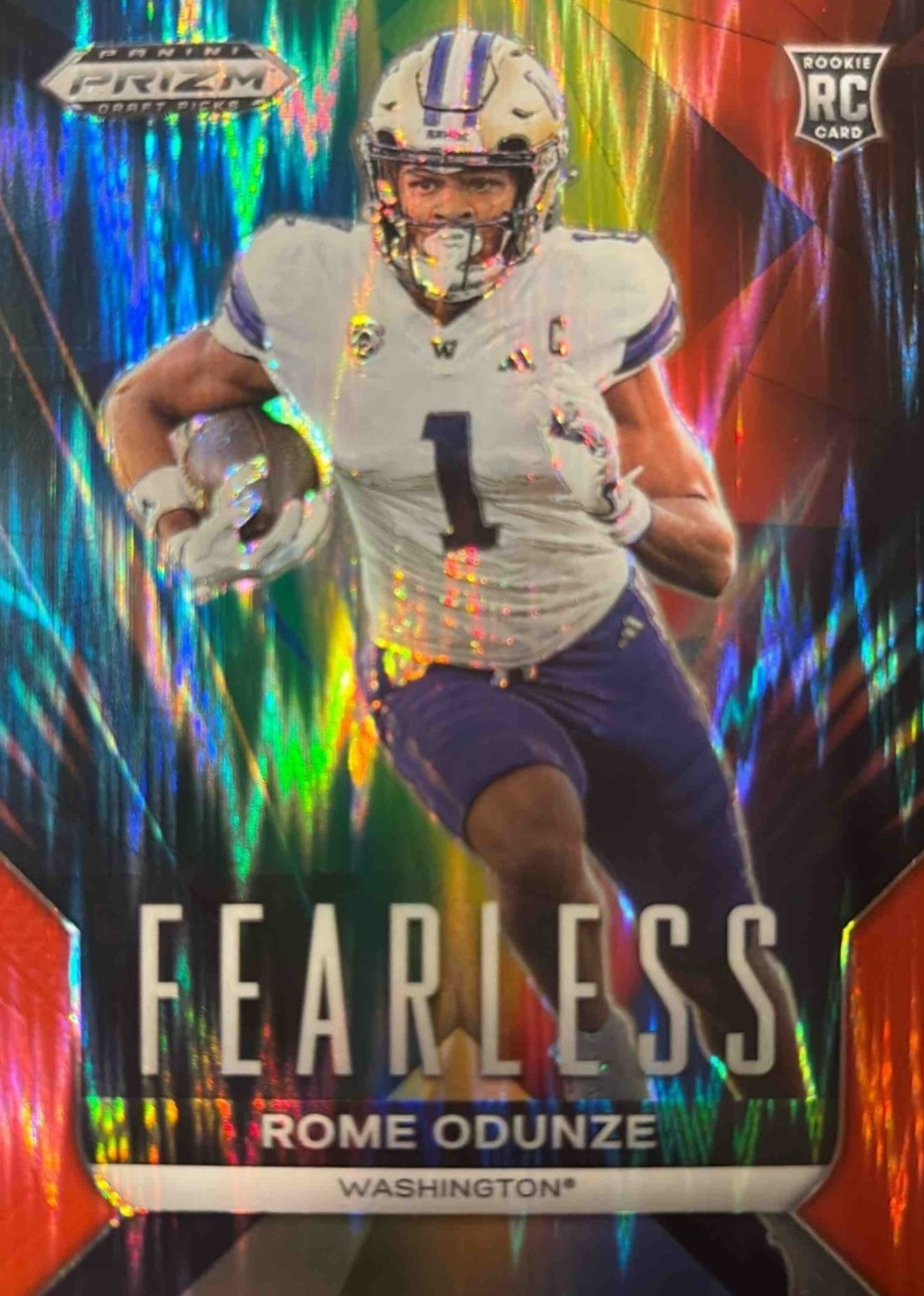 Rome Odunze 2024 Prizm Draft Picks #F-RO Fearless - Red Flash /49 Price ...