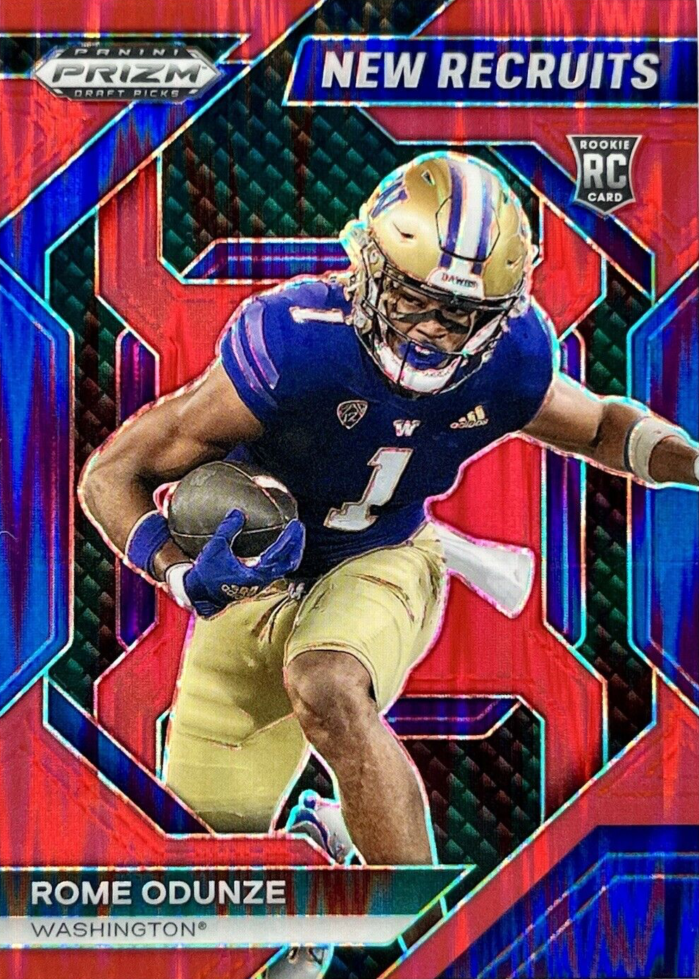 Rome Odunze 2024 Prizm Draft Picks #NR-ROE New Recruits - Red Flash /49 ...