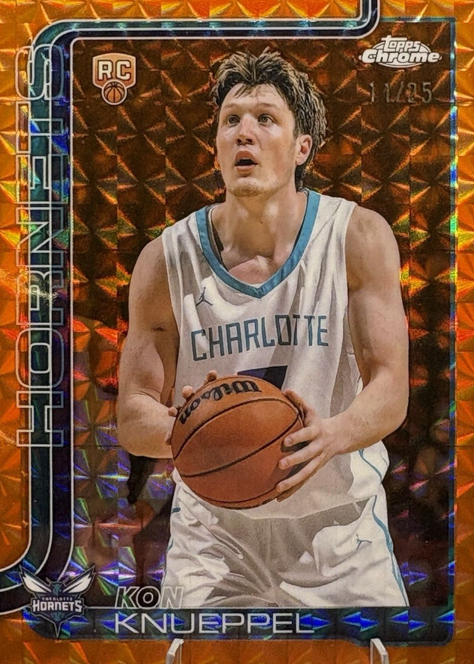 Kon Knueppel 2025 Topps Chrome #254 Orange Geometric Refractor /25 ...