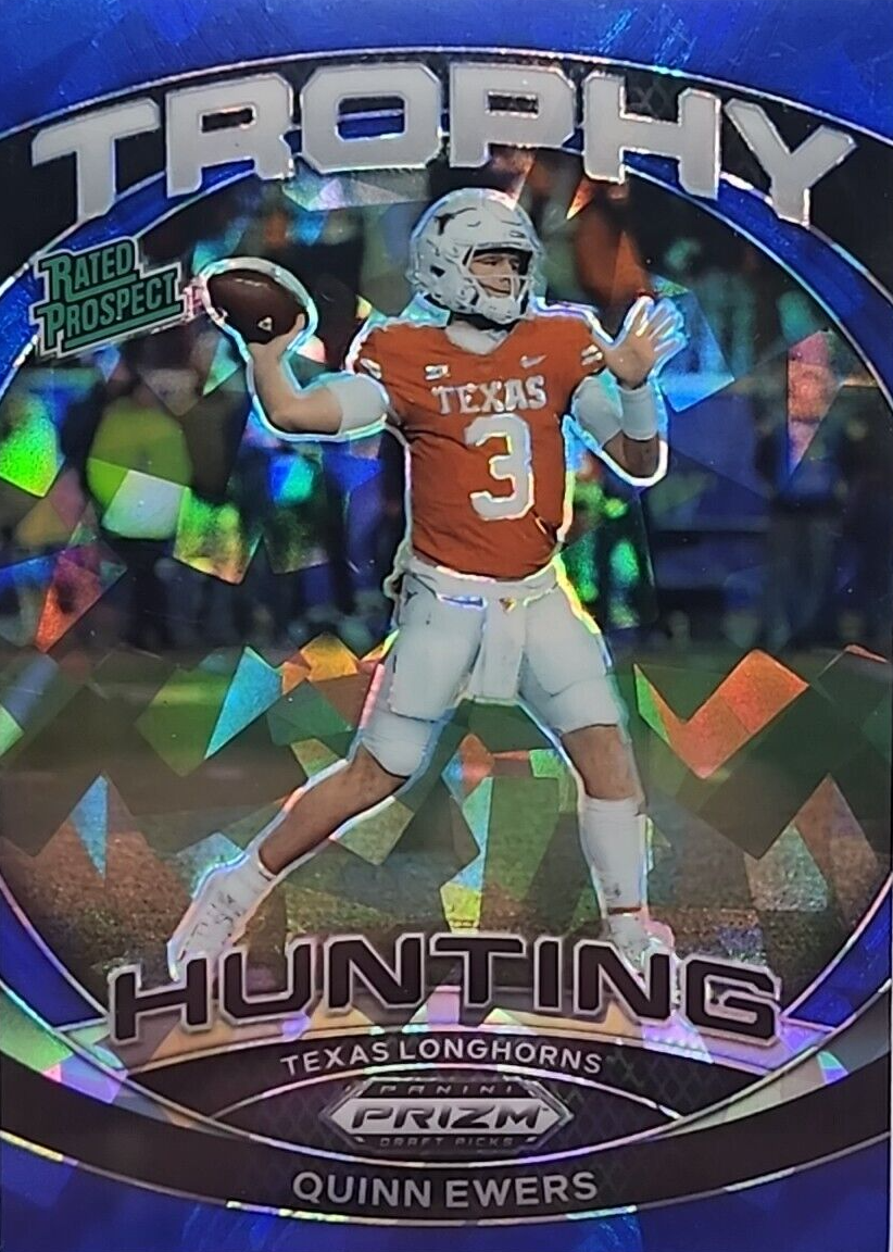 Quinn Ewers 2024 Prizm Draft Picks #TH-QES Trophy Hunting - Blue Ice ...