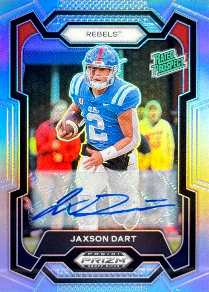 Jaxson Dart 2024 Prizm Draft Picks #147 Autographs Price Guide - Sports ...