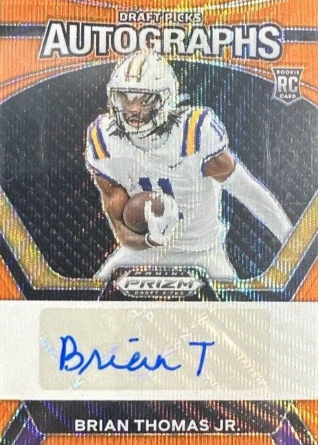 Brian Thomas Jr. 2024 Prizm Draft Picks #DPA-BTJ Draft Picks Autographs - Orange Wave (/75 ...