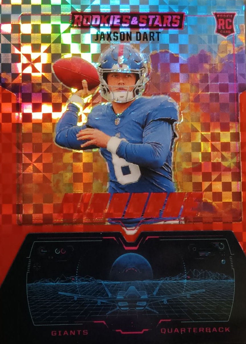 Jaxson Dart 2025 Rookies & Stars #30 Airborne - Red Plaid Price Guide ...