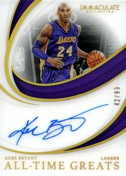 Kobe Bryant 2018 Immaculate #AG-KBR All Time Greats Signatures /49 ...