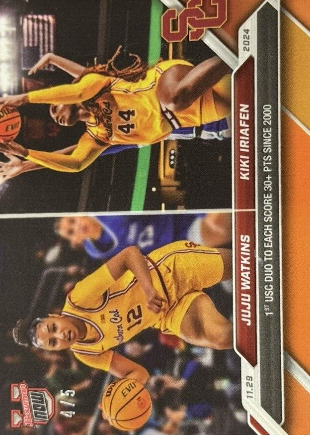 JuJu Watkins / Kiki Iriafen 2024 Bowman U Now #20 Orange /5 Price Guide - Sports Card Investor