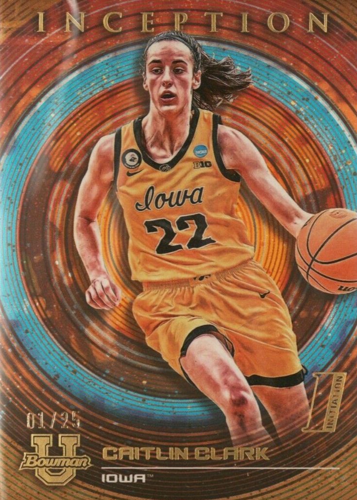 Caitlin Clark 2022 Bowman University Inception #68 Orange Foil /25 (1st ...