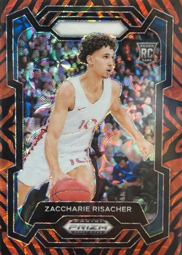 Zaccharie Risacher 2024 Prizm Draft Picks #69 Tiger Stripe /(SSP) Price ...