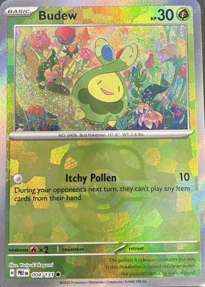 Budew 2025 Scarlet & Violet: Prismatic Evolutions #004/131 Master Ball ...