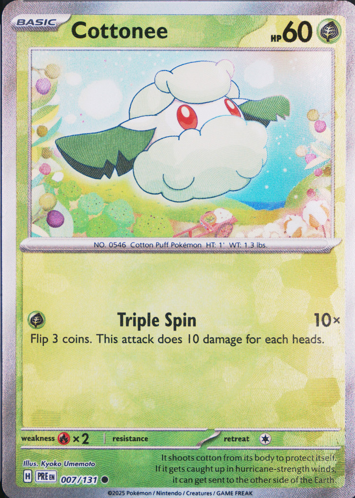 Cottonee 2025 Scarlet & Violet: Prismatic Evolutions #007/131 Base ...