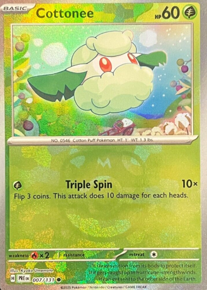 Cottonee 2025 Scarlet & Violet: Prismatic Evolutions #007/131 Master ...