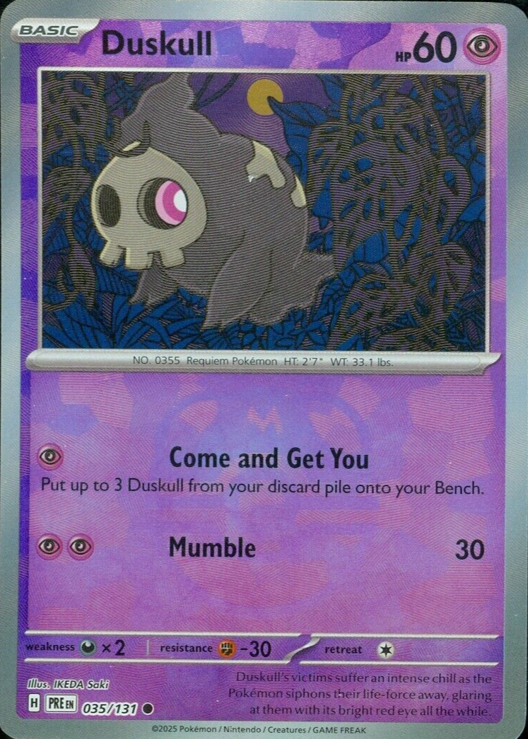 Duskull 2025 Scarlet & Violet: Prismatic Evolutions #035/131 Master ...
