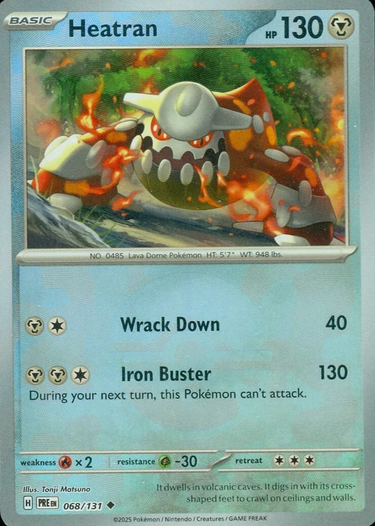 Heatran 2025 Scarlet & Violet: Prismatic Evolutions #068/131 Poke Ball ...