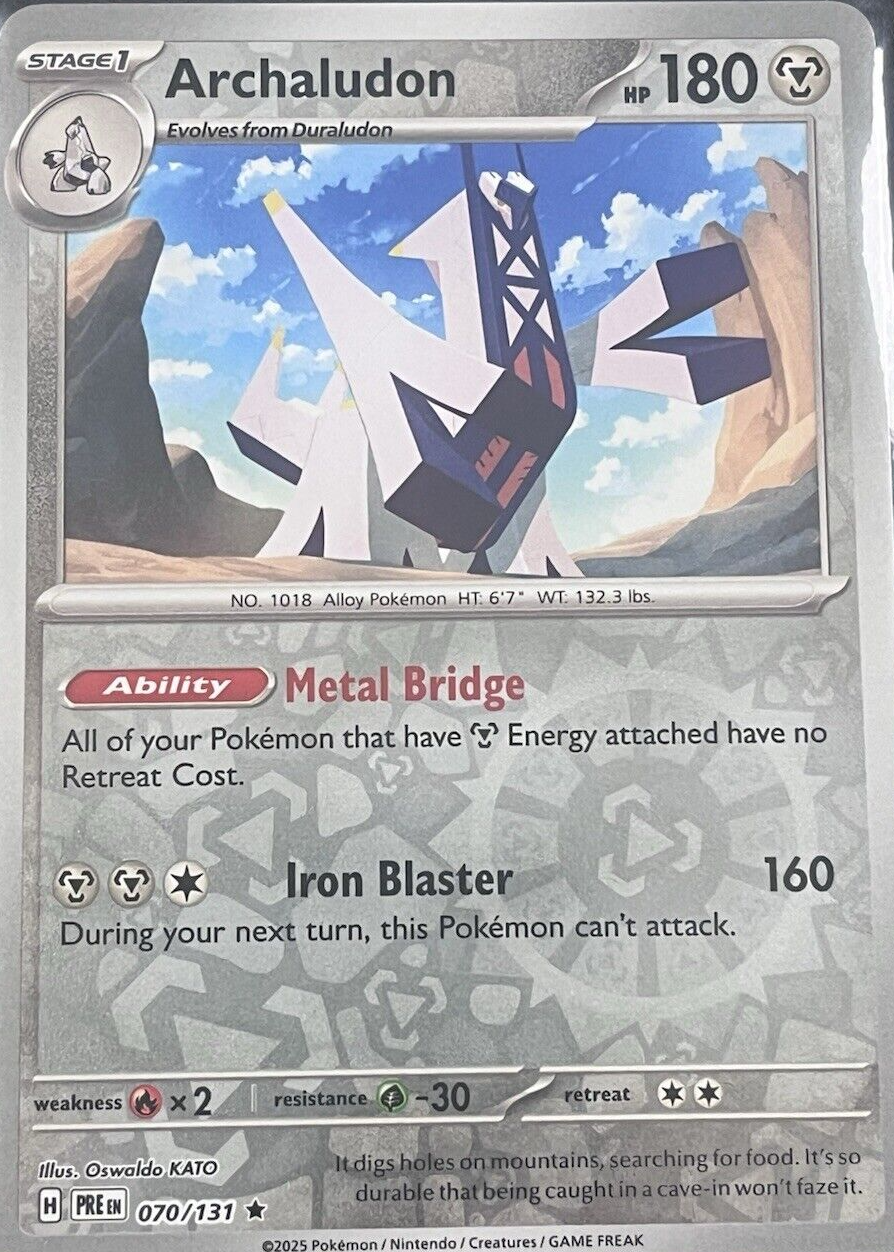 Archaludon 2025 Scarlet & Violet: Prismatic Evolutions #070/131 Reverse ...