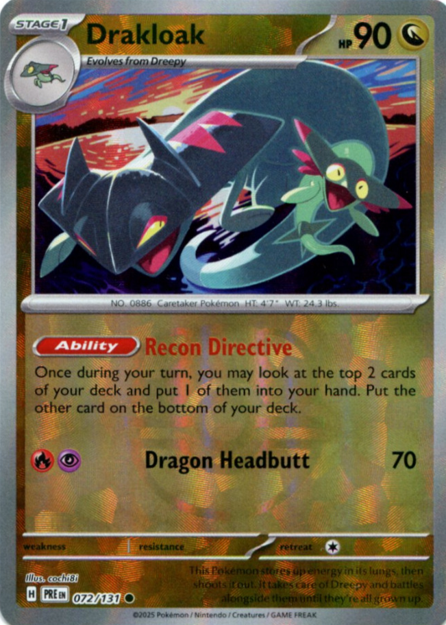 Drakloak 2025 Scarlet & Violet: Prismatic Evolutions #072/131 Master ...