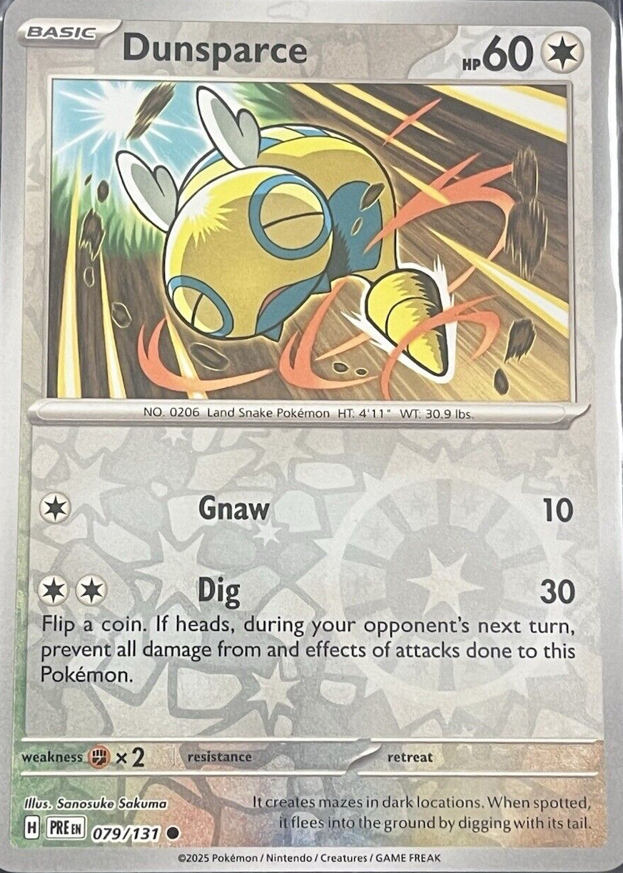 Dunsparce 2025 Scarlet & Violet: Prismatic Evolutions #079/131 Reverse Holo Price Guide - Sports ...