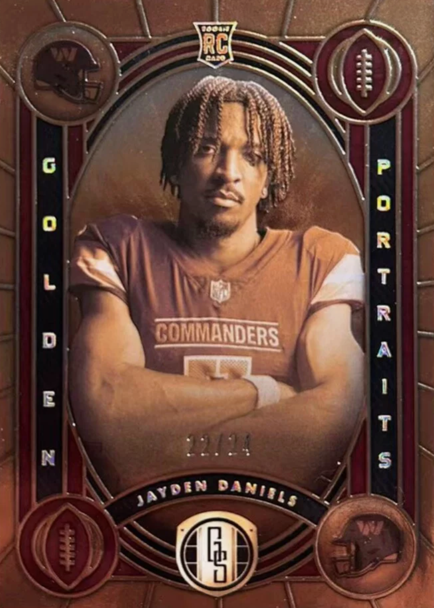Jayden Daniels 2024 Gold Standard #8 Golden Portraits /24 Price Guide ...