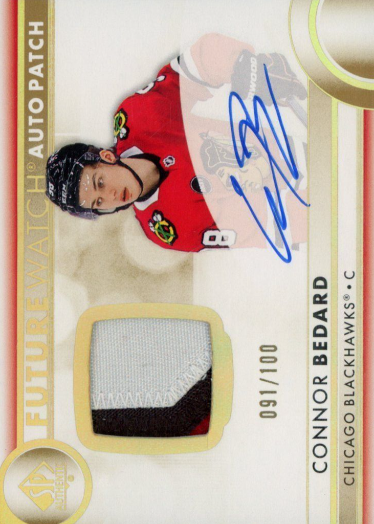 Connor Bedard 2023 SP Authentic #110 Future Watch Limited Patch Auto ...