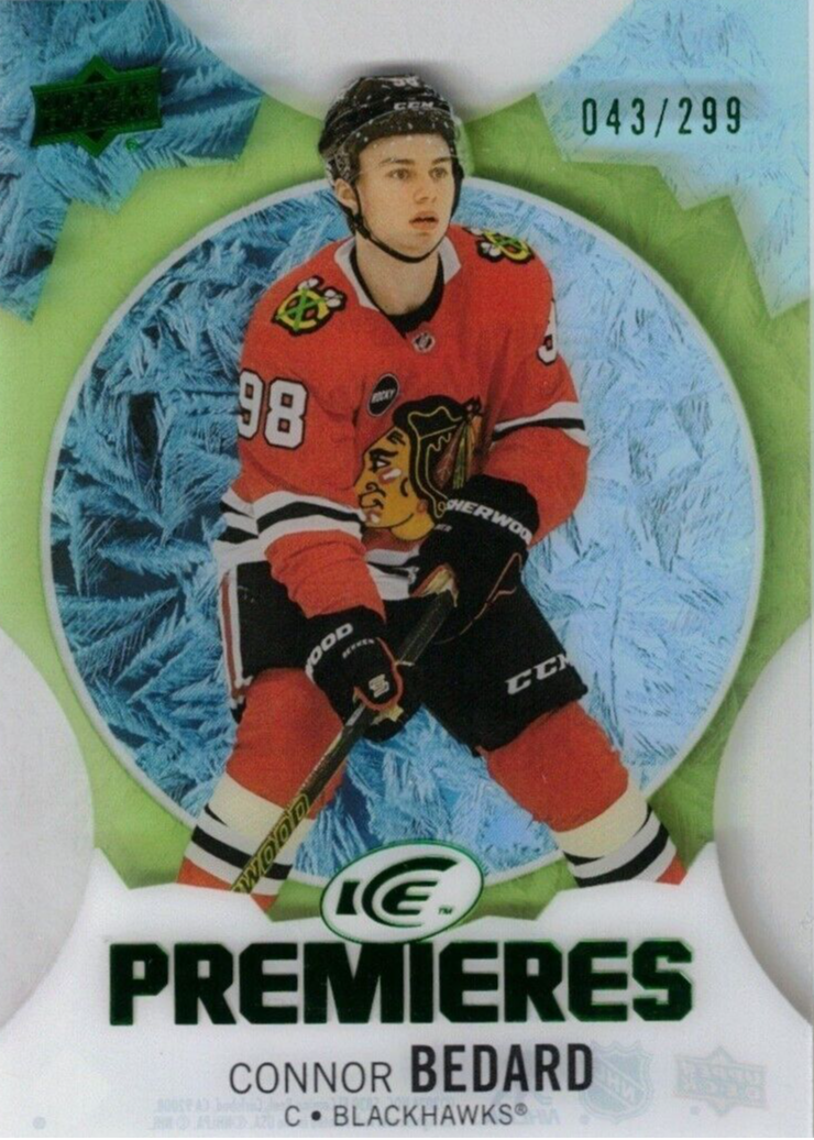 Connor Bedard 2023 Upper Deck Ice #250 Ice Premieres - Green /299 Price ...