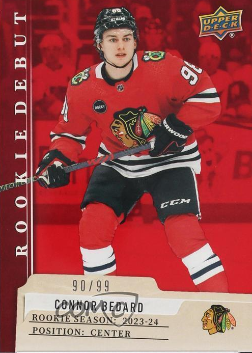 Connor Bedard 2023 Upper Deck Rookie Debut #1 Red /99 Price Guide - Sports Card Investor