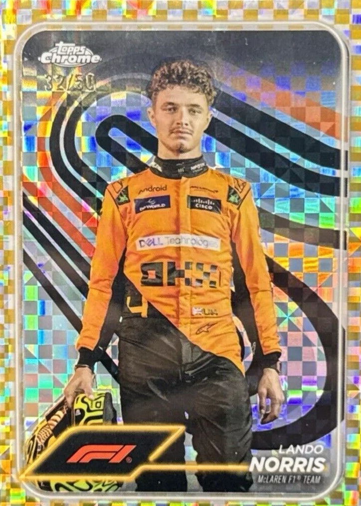 Lando Norris 2024 Topps Chrome Formula 1 #7 Gold Checker Flag Refractor /50 Price Guide - Sports ...