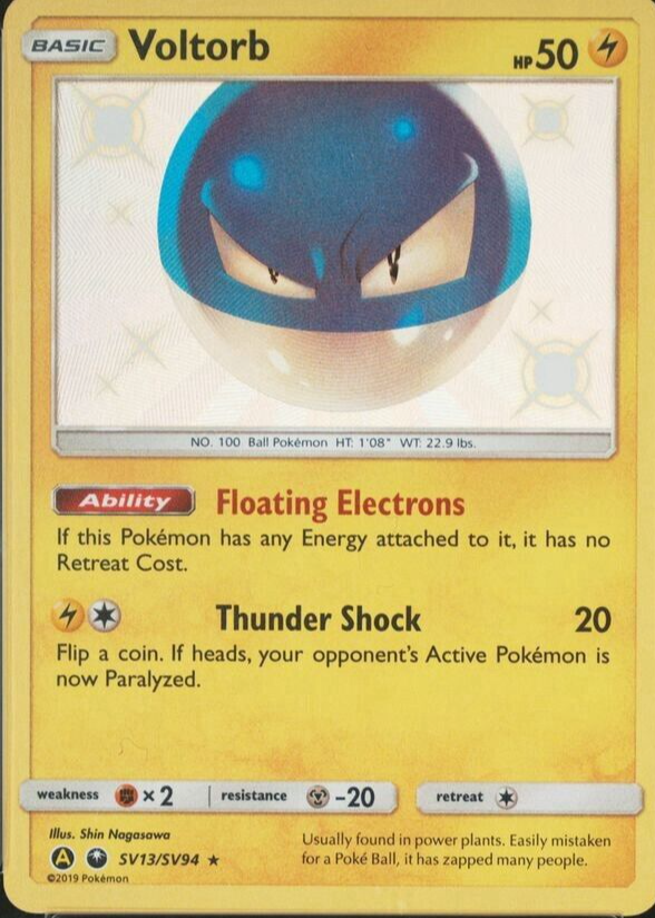 Voltorb 2019 Hidden Fates #SV13/SV94 Shiny Rare Price Guide - Sports ...