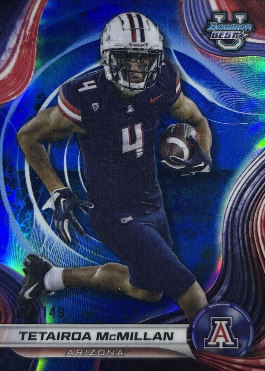 Tetairoa McMillan 2024 Bowman Best University #30 Blue Refractor /149 ...