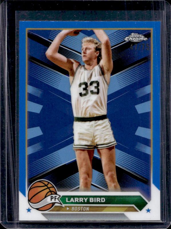 Larry Bird 2023 Topps Chrome #175 Blue Refractor /75 Price Guide ...