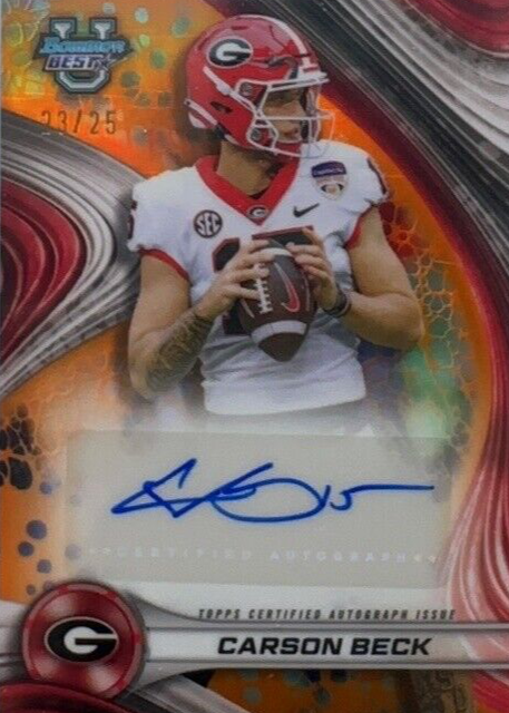 Carson Beck 2024 Bowman Best University #BOA-CBE Best of 2024 ...