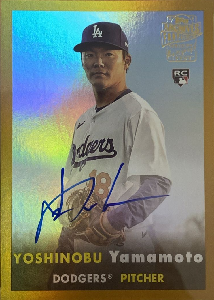 Yoshinobu Yamamoto 2024 Topps Archives #FF-YY Fan Favorites Premium ...