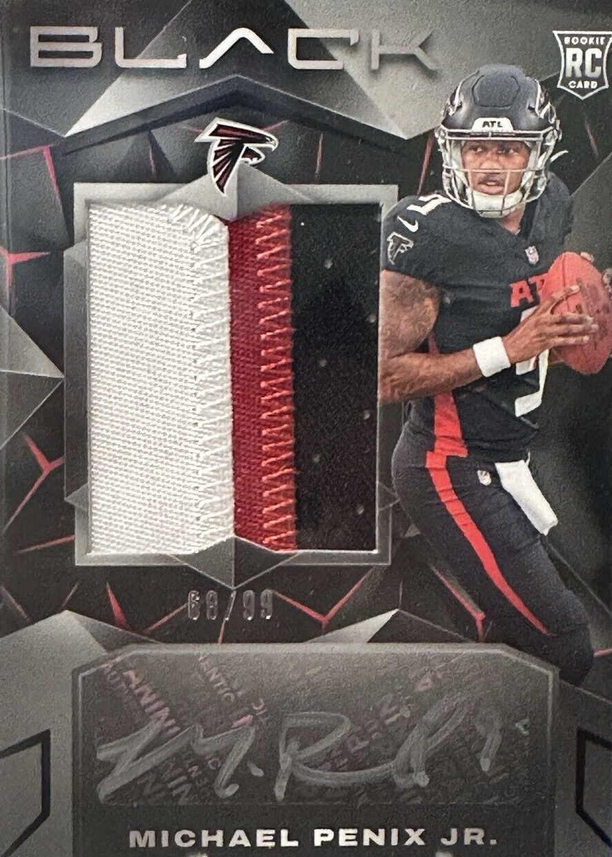 Michael Penix Jr. 2024 Black #201 Rookie Patch Auto (/99) Price Guide ...