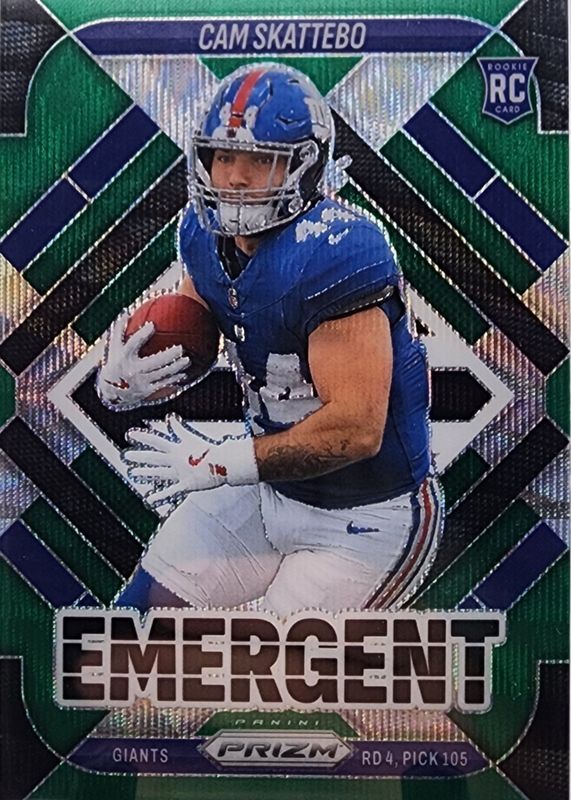 Cam Skattebo 2025 Prizm #1 Emergent - Green Wave Price Guide - Sports ...