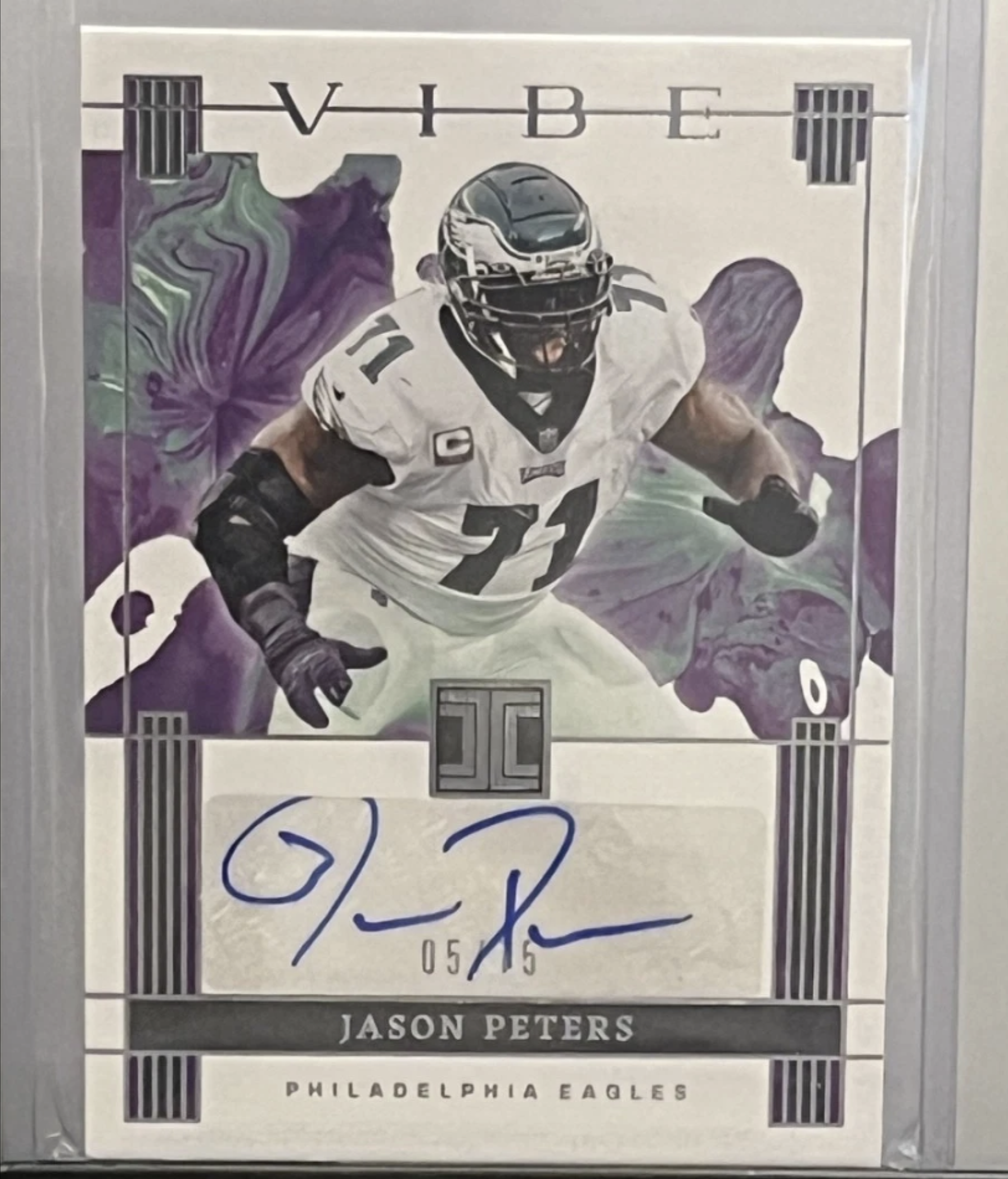 Jason Peters 2025 Impeccable #VS-JPS Vibes Signatures /75 Price Guide ...