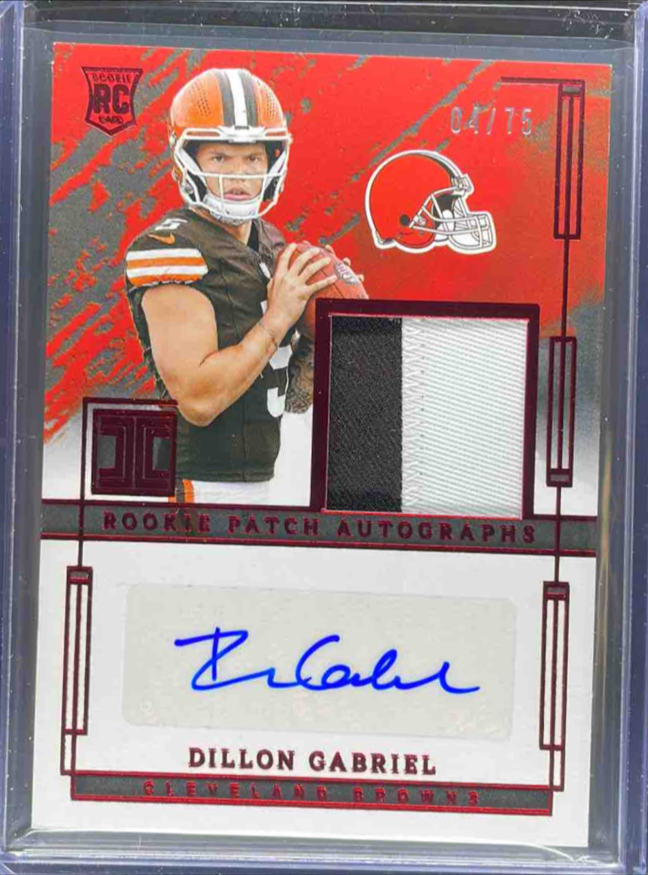 Dillon Gabriel 2025 Impeccable #18 Rookie Patch Autos - Red /75 Price ...