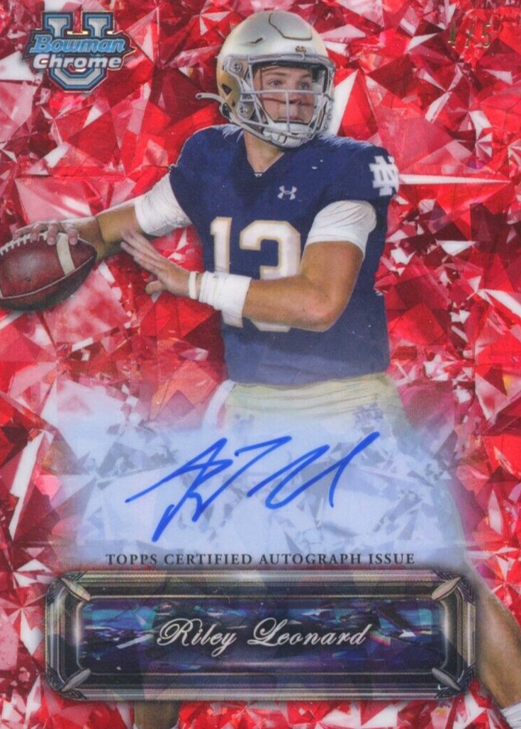 Riley Leonard 2024 Bowman Chrome University Sapphire Edition #SS-RL ...