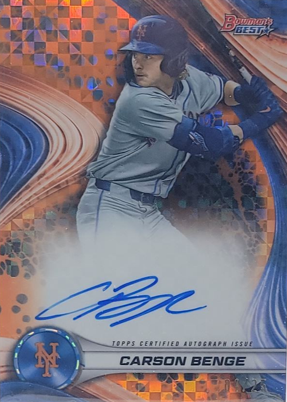 Carson Benge 2024 Bowman's Best #B24-CBE Best of 2024 Autographs ...