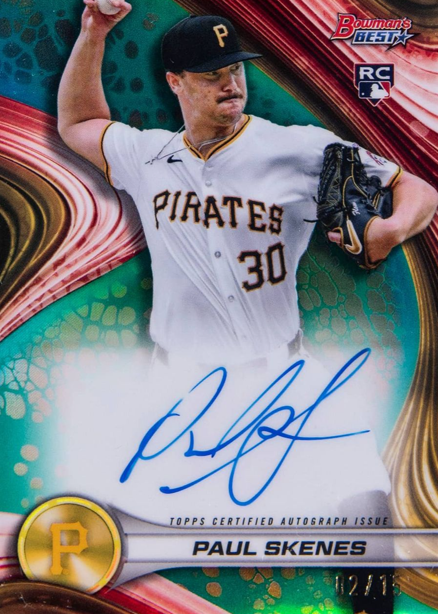 Paul Skenes 2024 Bowman's Best #B24-PS Best of 2024 Autographs - Teal Refractor /15 Price Guide ...