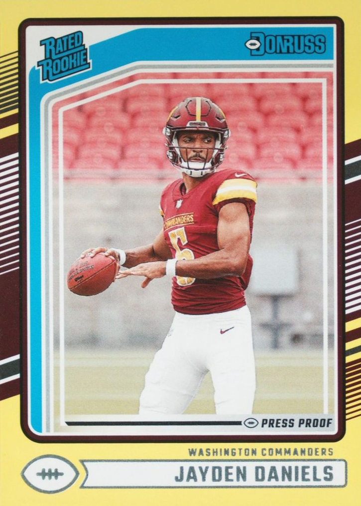 Jayden Daniels 2024 Donruss #389 Press Proof Yellow Price Guide ...