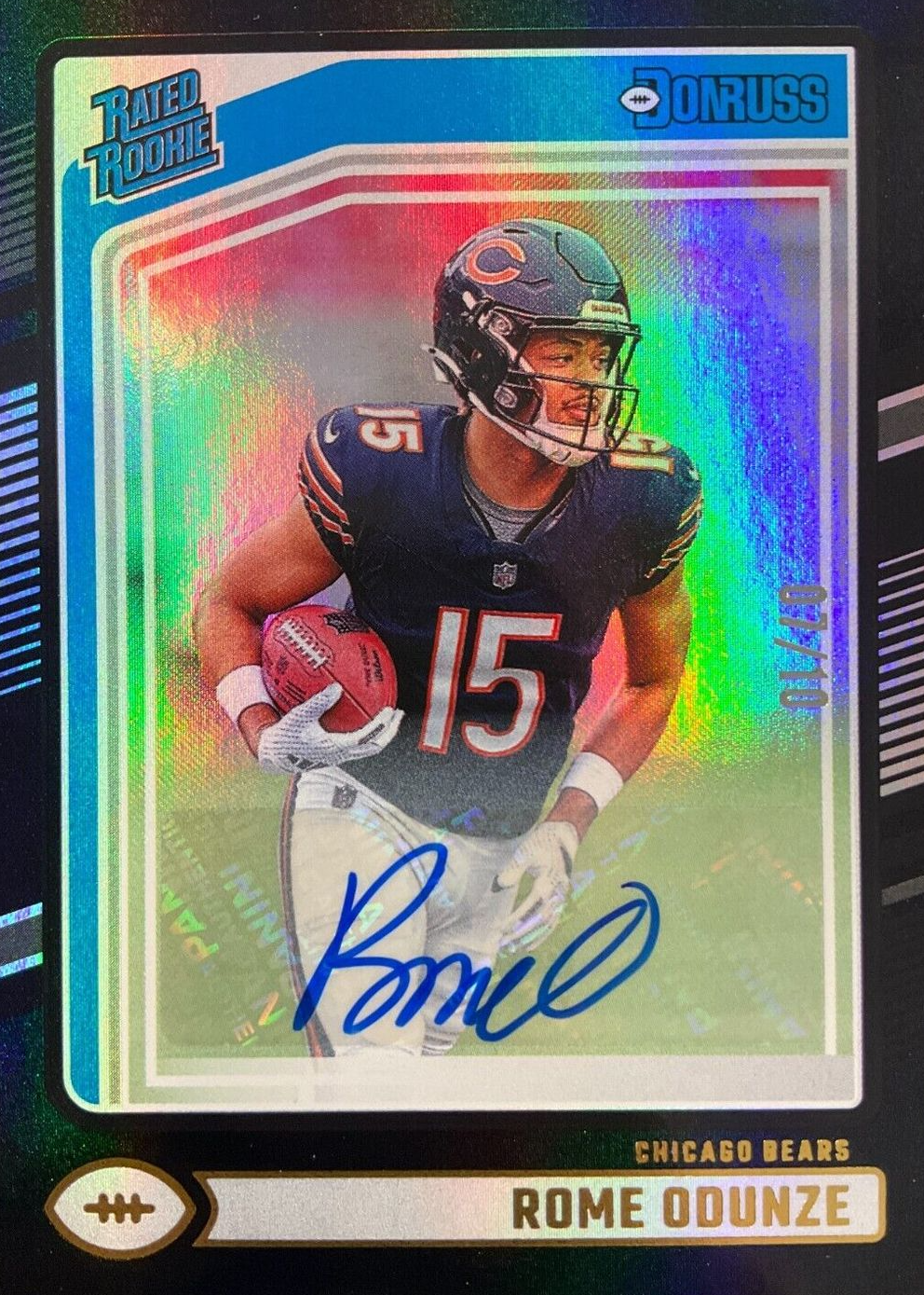 Rome Odunze 2024 Donruss #309 Rated Rookie Autographs - Black /10 Price ...