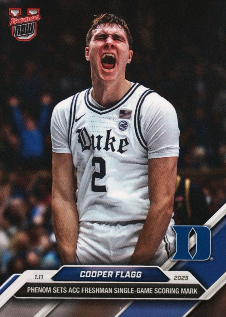 Cooper Flagg 2024 Bowman U Now #44 Base (Print Run: 8,444) Price Guide - Sports Card Investor