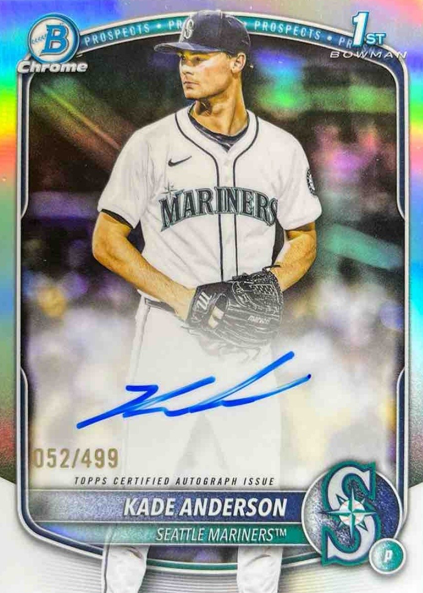 Kade Anderson 2025 Bowman Draft #CPA-KA Chrome Prospect Auto ...