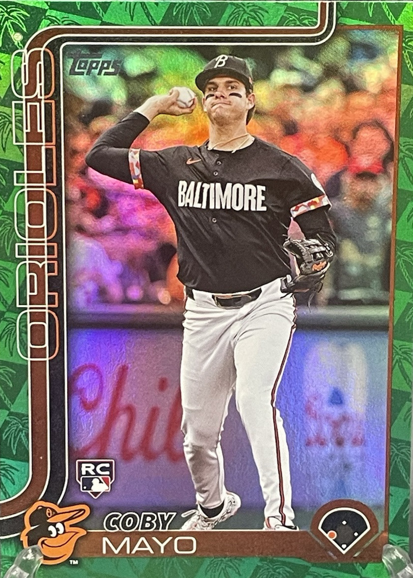 Coby Mayo 2025 Topps #20 Spring Training Green Foilboard /99 Price Guide - Sports Card Investor