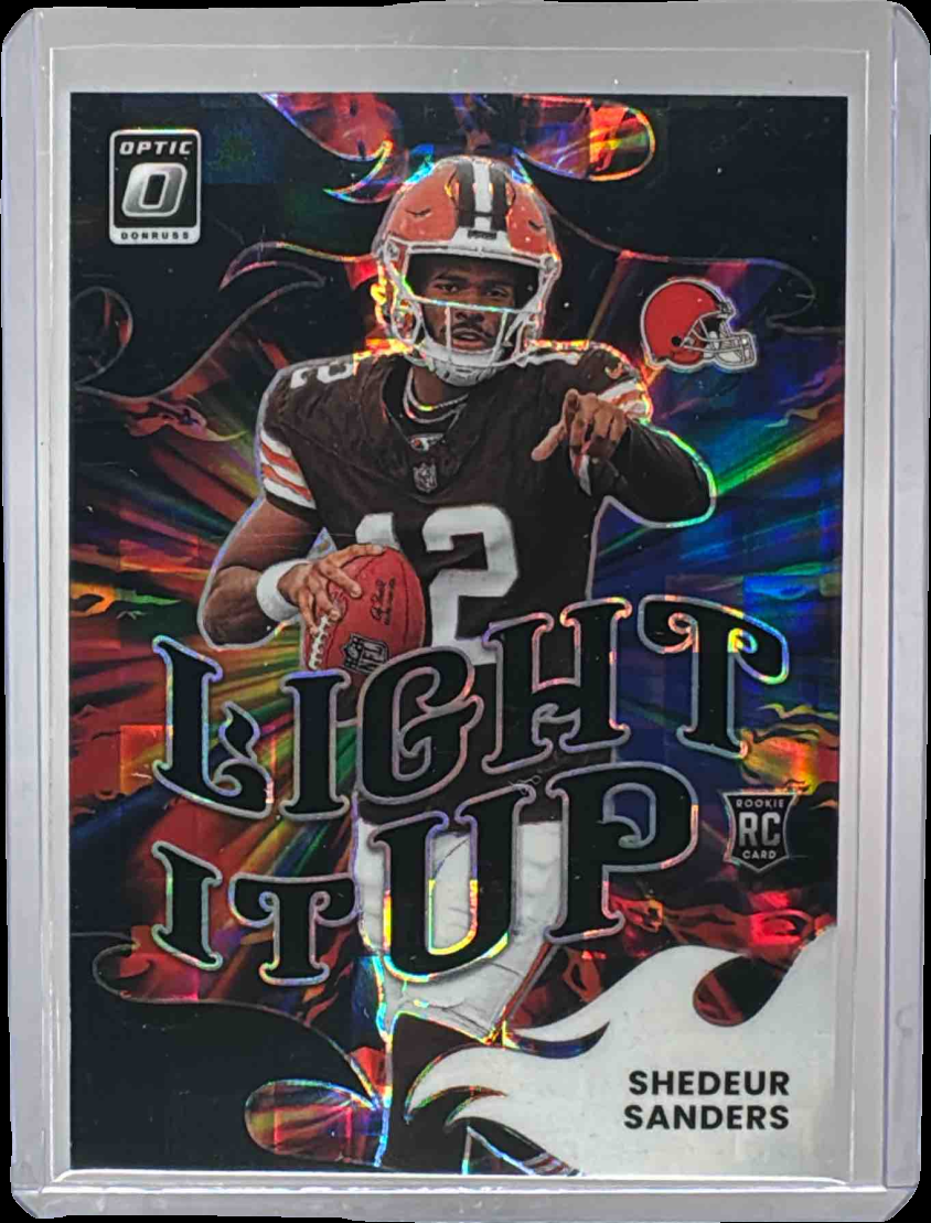 Shedeur Sanders 2025 Optic #8 Light It Up - Black Pandora /149 Price ...