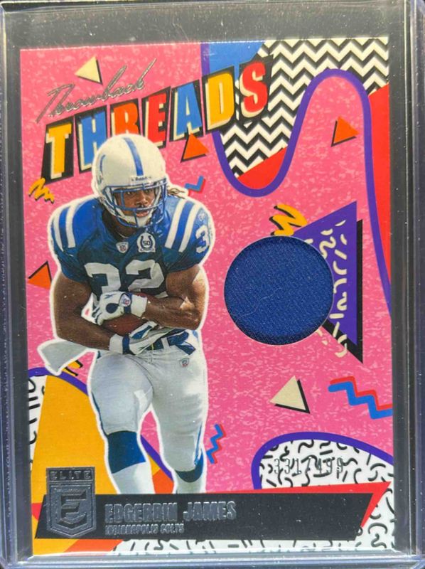 Edgerrin James 2025 Elite #TT-EJS Throwback Threads Singles /499 Price ...