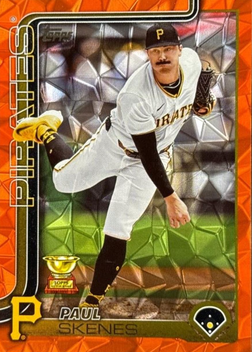 Paul Skenes 2025 Topps #98 Orange Diamante Foil /25 Price Guide ...