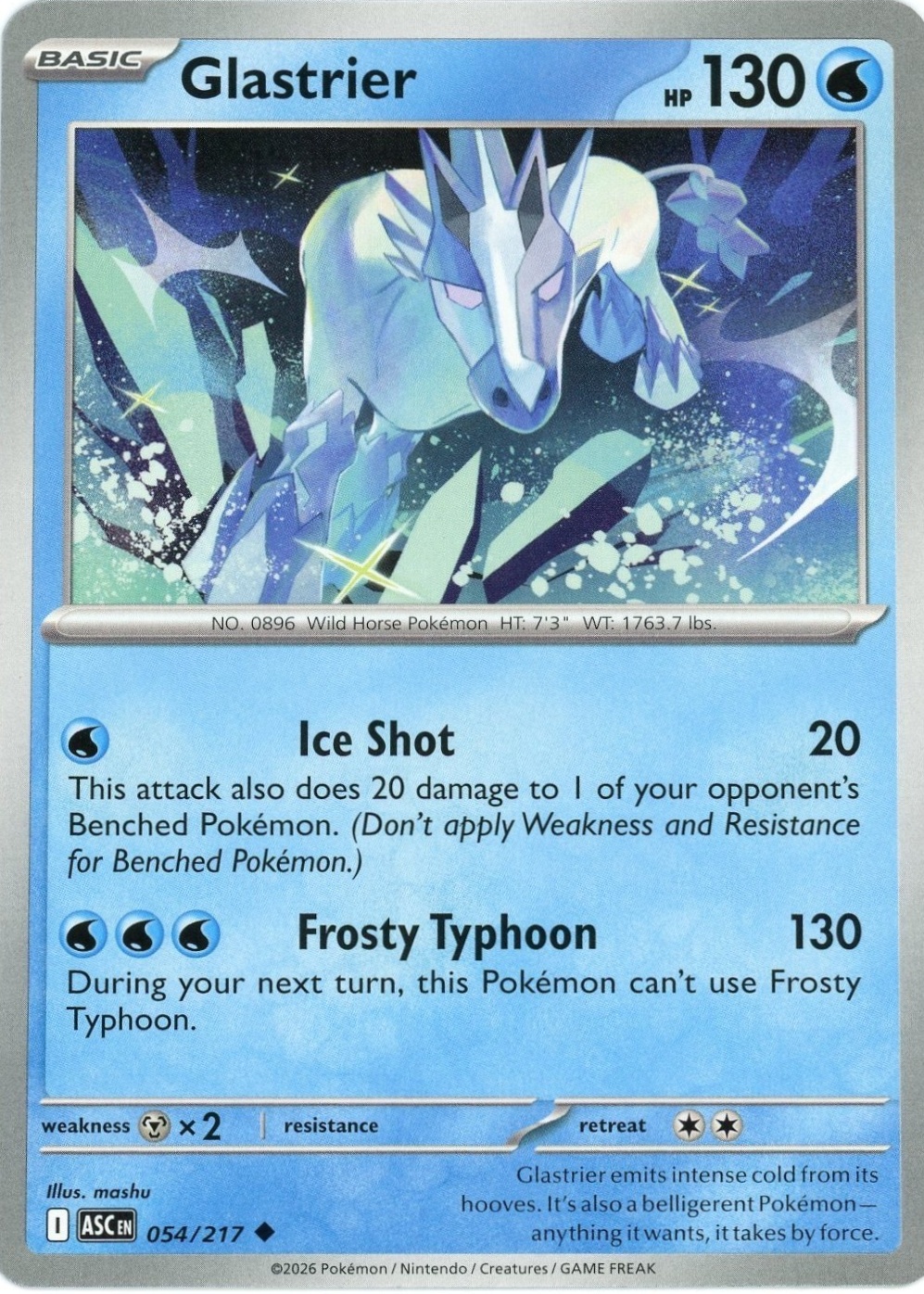 Glastrier 2026 Mega Evolution: Ascended Heroes #54/217 Base Price Guide ...